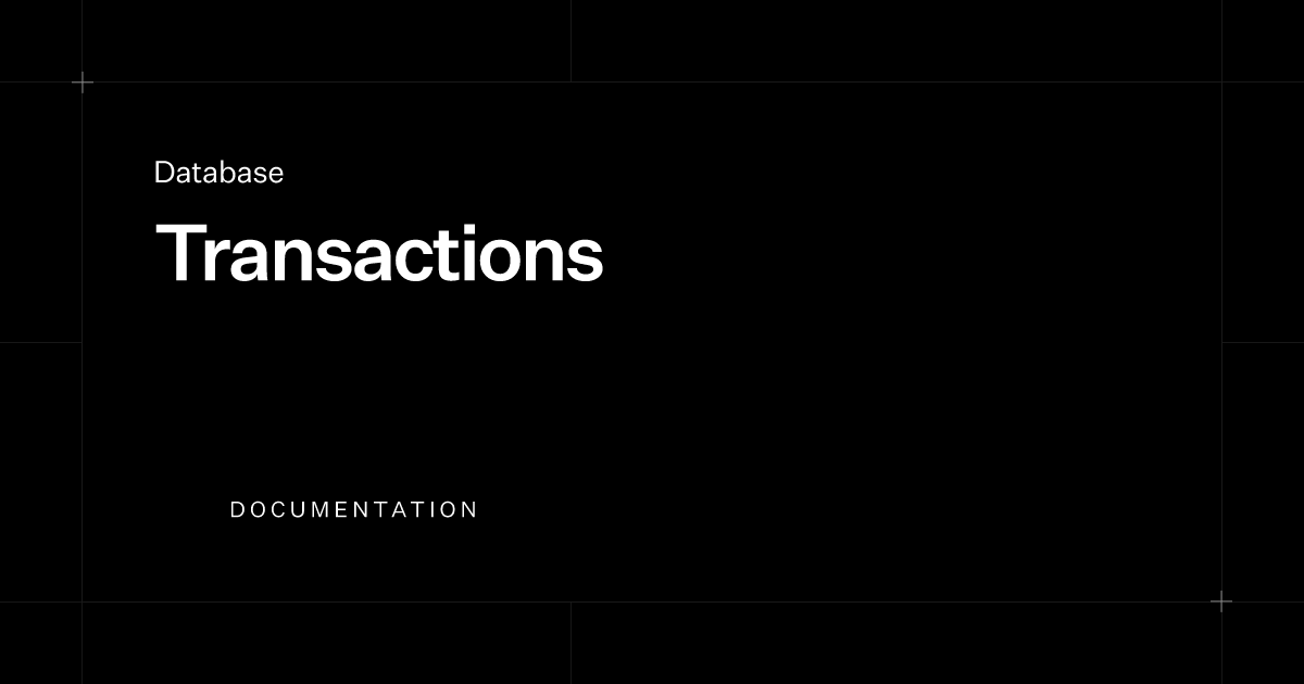 Transactions | Documentation | Payload