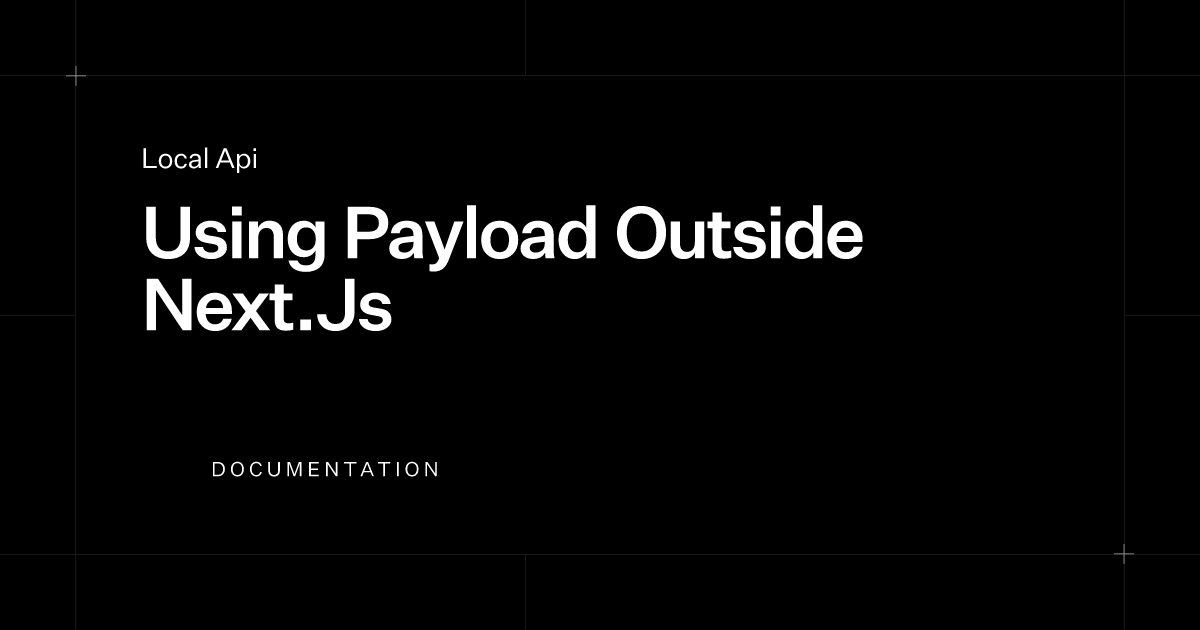 Using Payload outside Next.js | Documentation | Payload